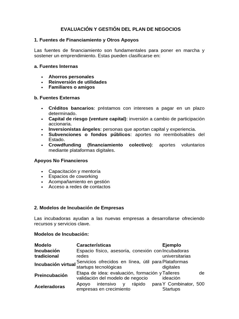 Tema 9 Evaluacion de Negocios | PDF | Plan de negocios | Empresa de inicio