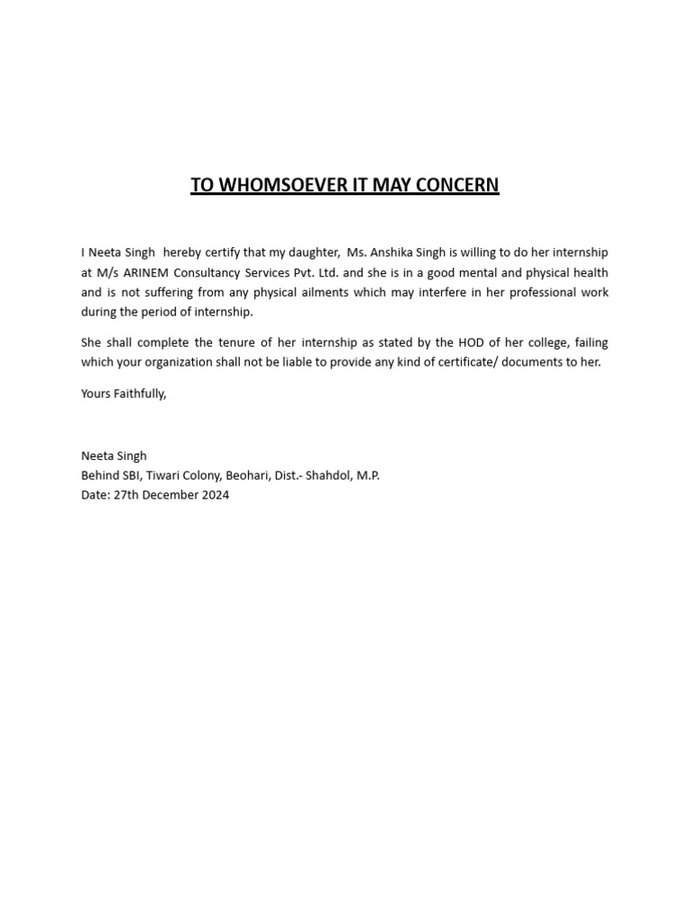 Declaration Letter | PDF