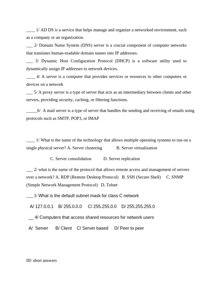 Key Networking Concepts And Server Roles Pdf