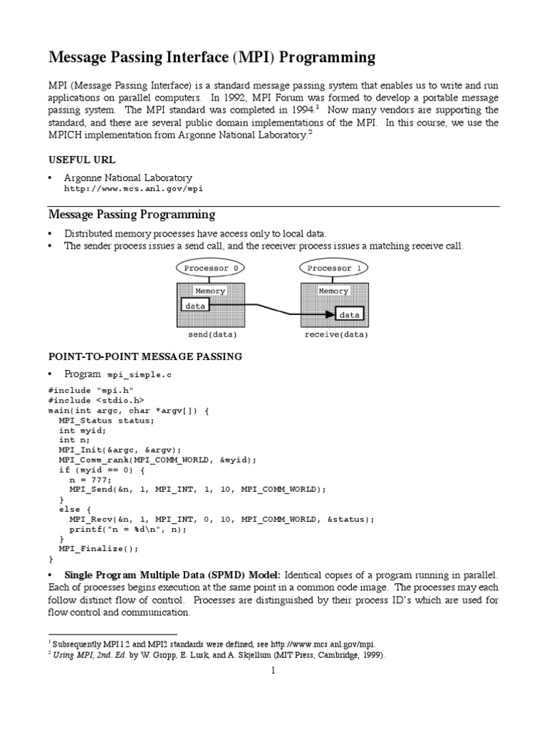 Message Passing Interface (MPI) Programming | PDF | Message Passing ...