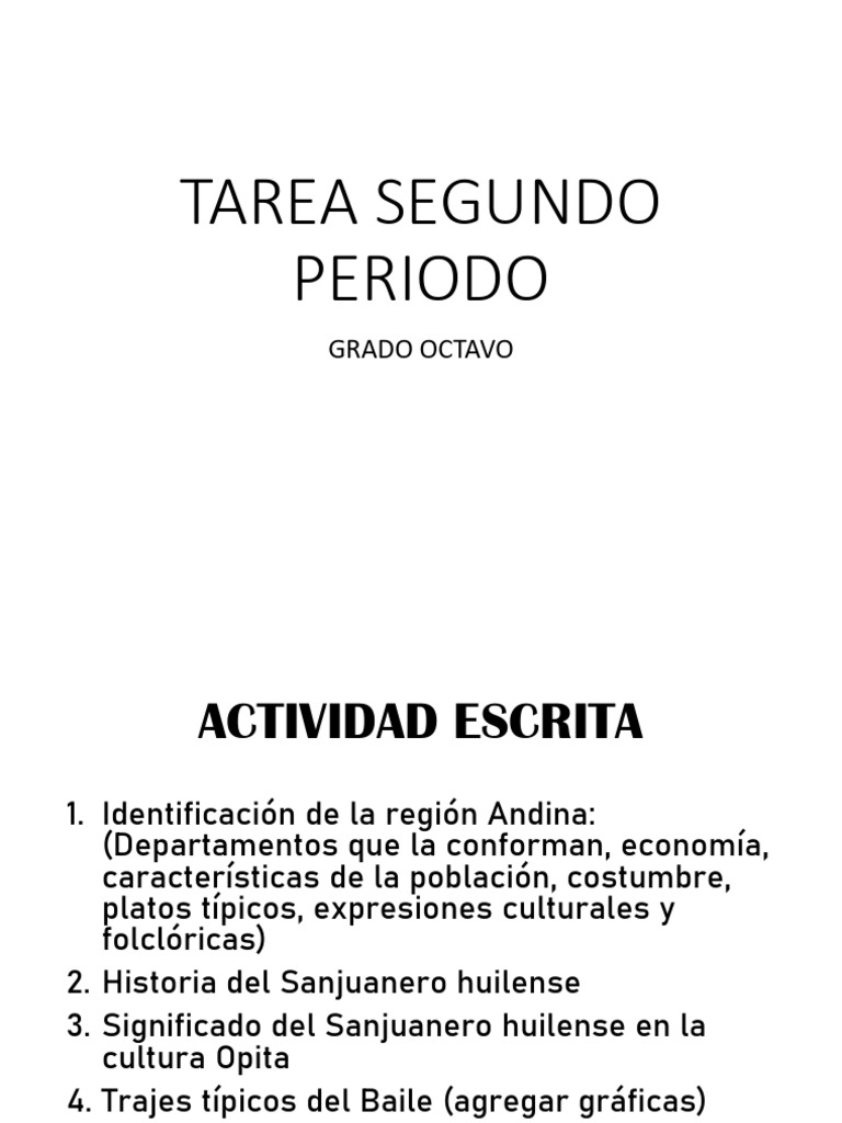 Tarea Segundo Periodo Grado Octavo | PDF