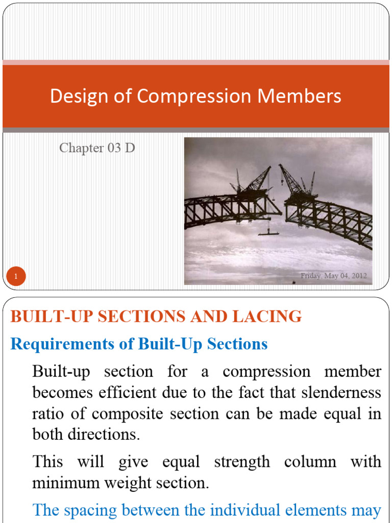 Design of Compression Members with Lacing | PDF | Bending | Mechanical ...