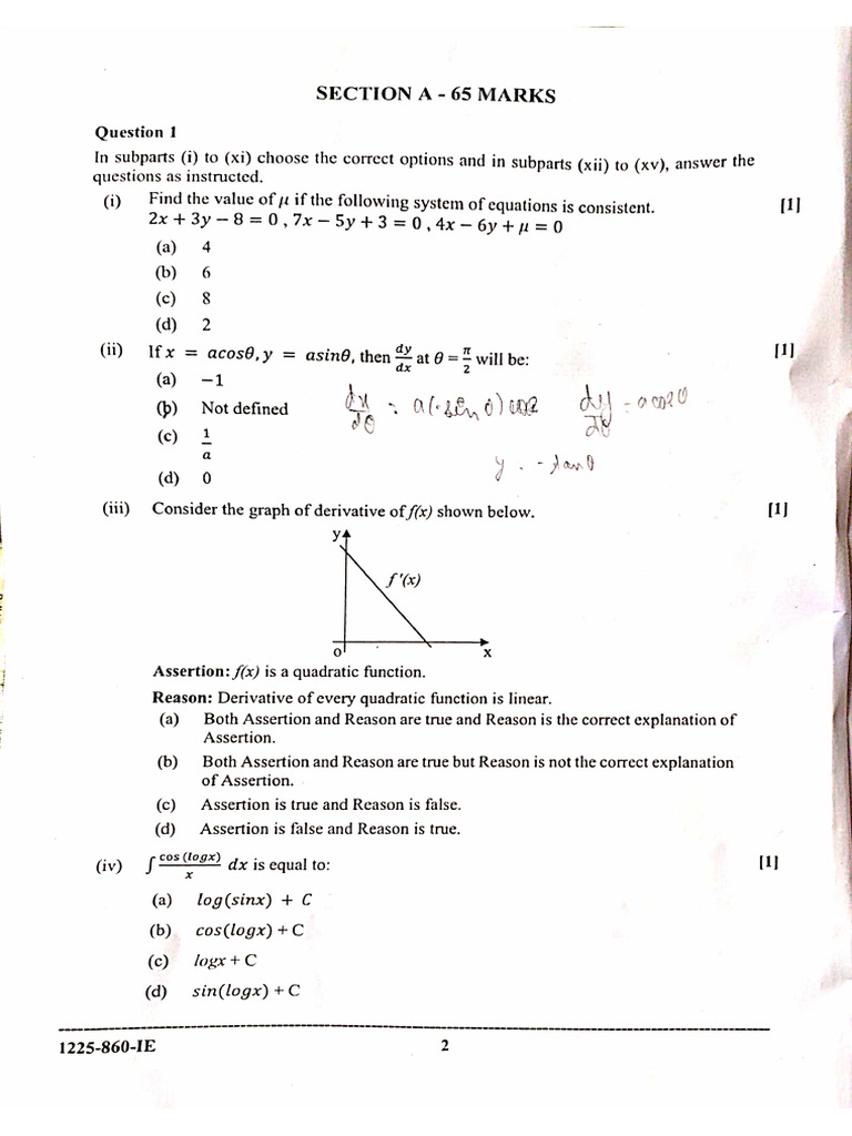 Maths Improvement Exam 2025 | PDF