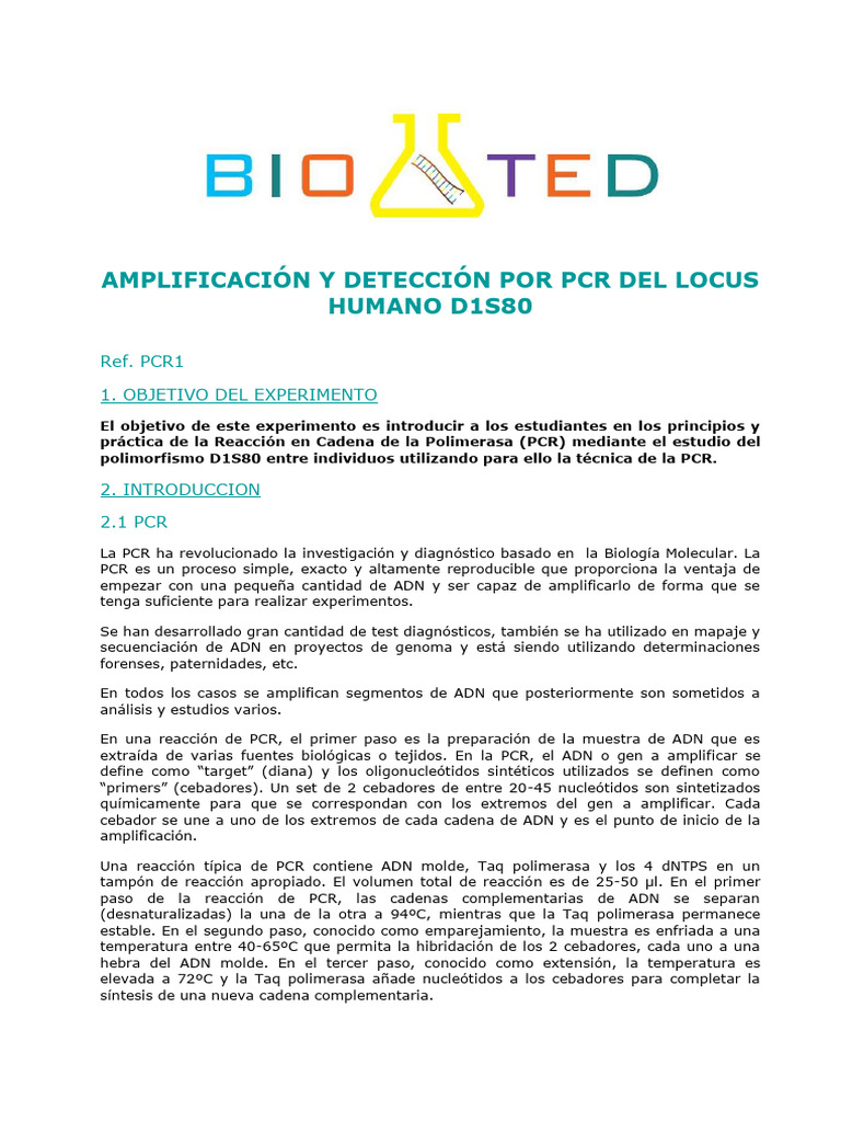 Estudio Polimorfismos Humanos VNTR PCR | PDF | Reacción en cadena de la ...
