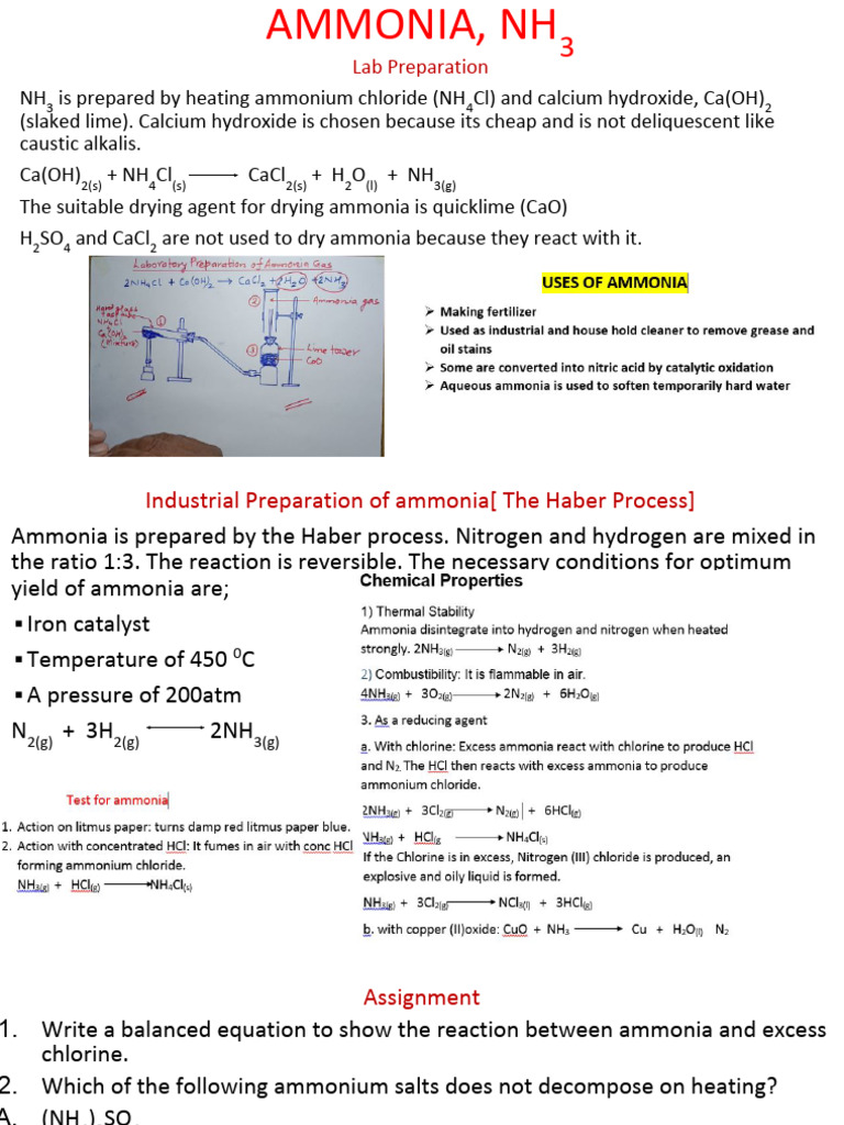 Ammonia, NH3 (Compounds of Nitrogen) New | PDF
