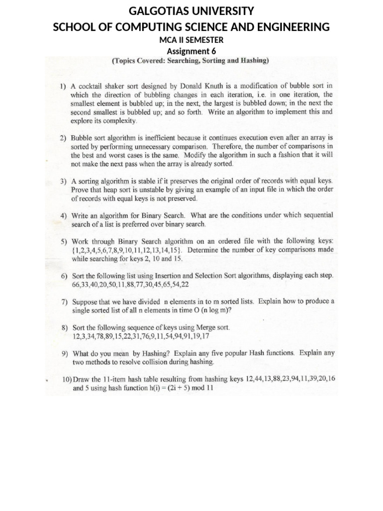 Searching and Sorting | PDF