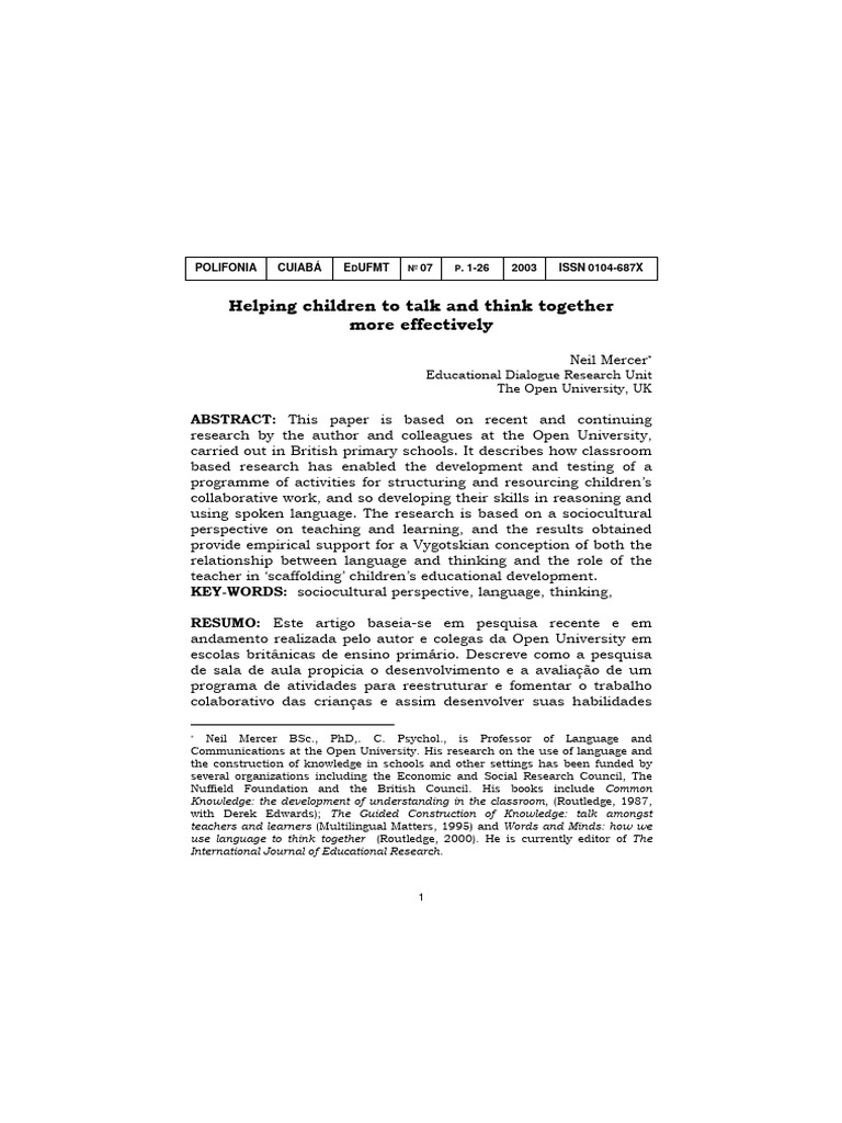 Mercer | PDF | Thought | Teachers