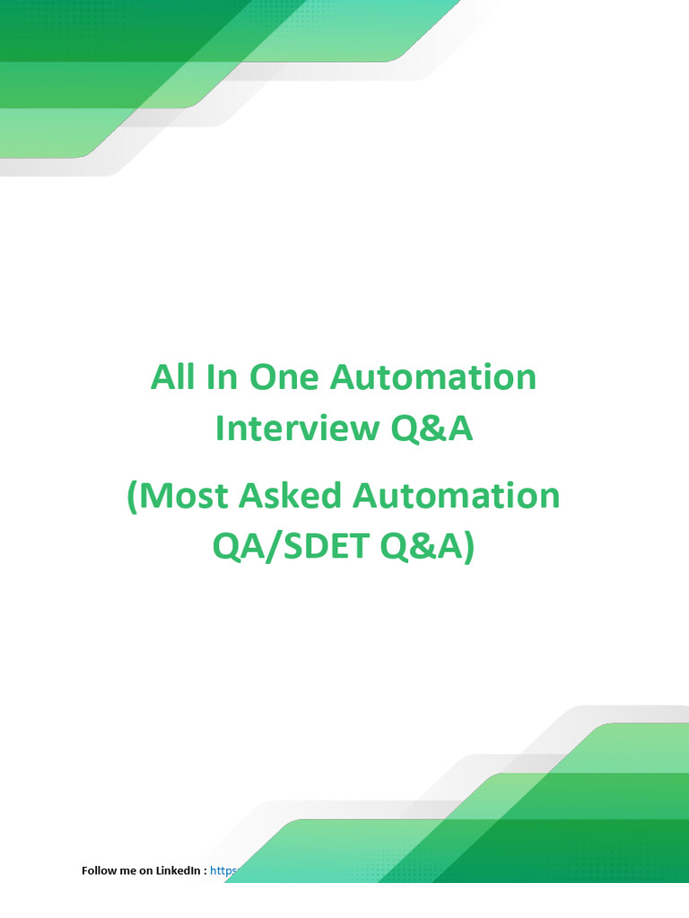 Automation QA Interview Questions Guide | PDF | Method (Computer ...