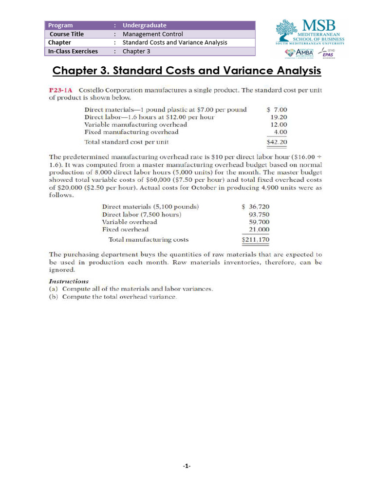CH3 Problems - Set 1 | PDF
