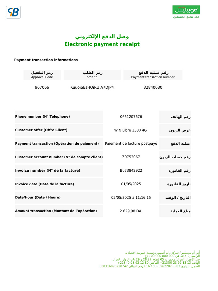 Electronic Payment Receipt Details | PDF