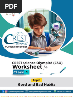Good Habits Vs Bad Habits Worksheet For Grade 1-8 | PDF