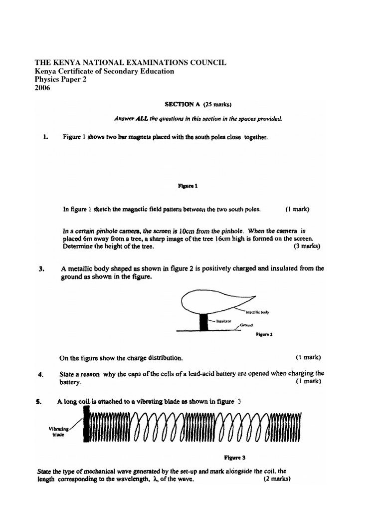 KCSE 2006 Physics Paper 22 | PDF