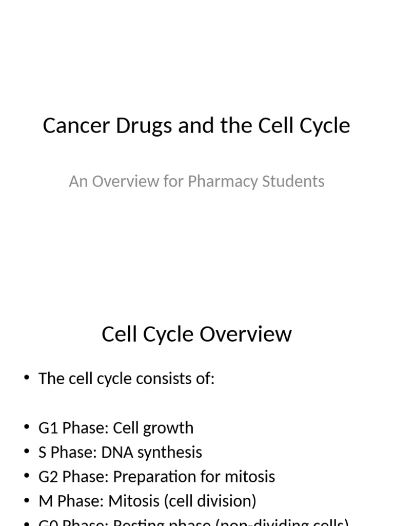 Cancer Drugs Cell Cycle Overview | PDF