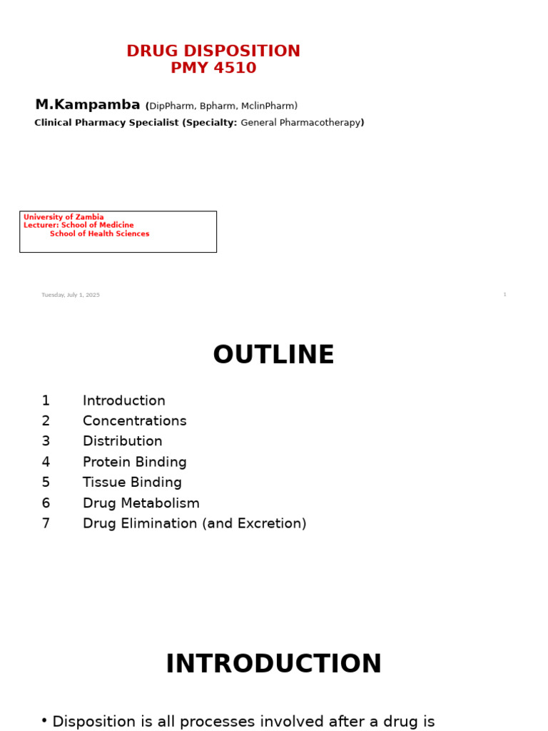 Drug Disposition and Distribution Overview | PDF | Cell Membrane ...