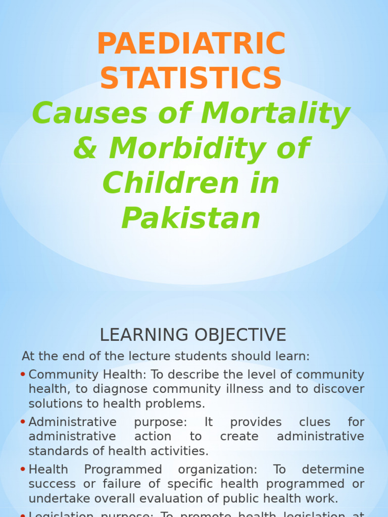 01 Paediatric Statistics | PDF | Total Fertility Rate | Mortality Rate