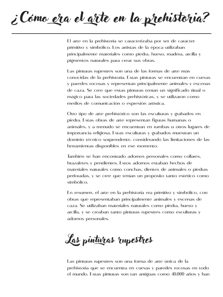 Arte Primitivo en la Prehistoria | PDF | Arte roquero | Pinturas