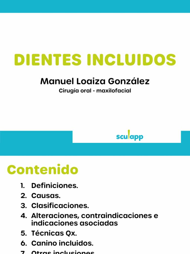 Dientes Incluido y Diagnostico y Tratamiento de Los Incluidos | PDF ...