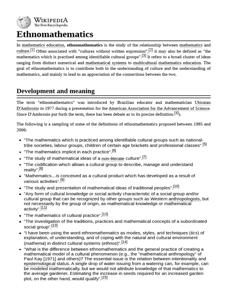 Ethnomathematics-1 | PDF | Mathematics