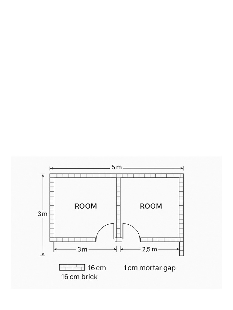 Two Room Servant Quarter Plan and Brick Calc | PDF