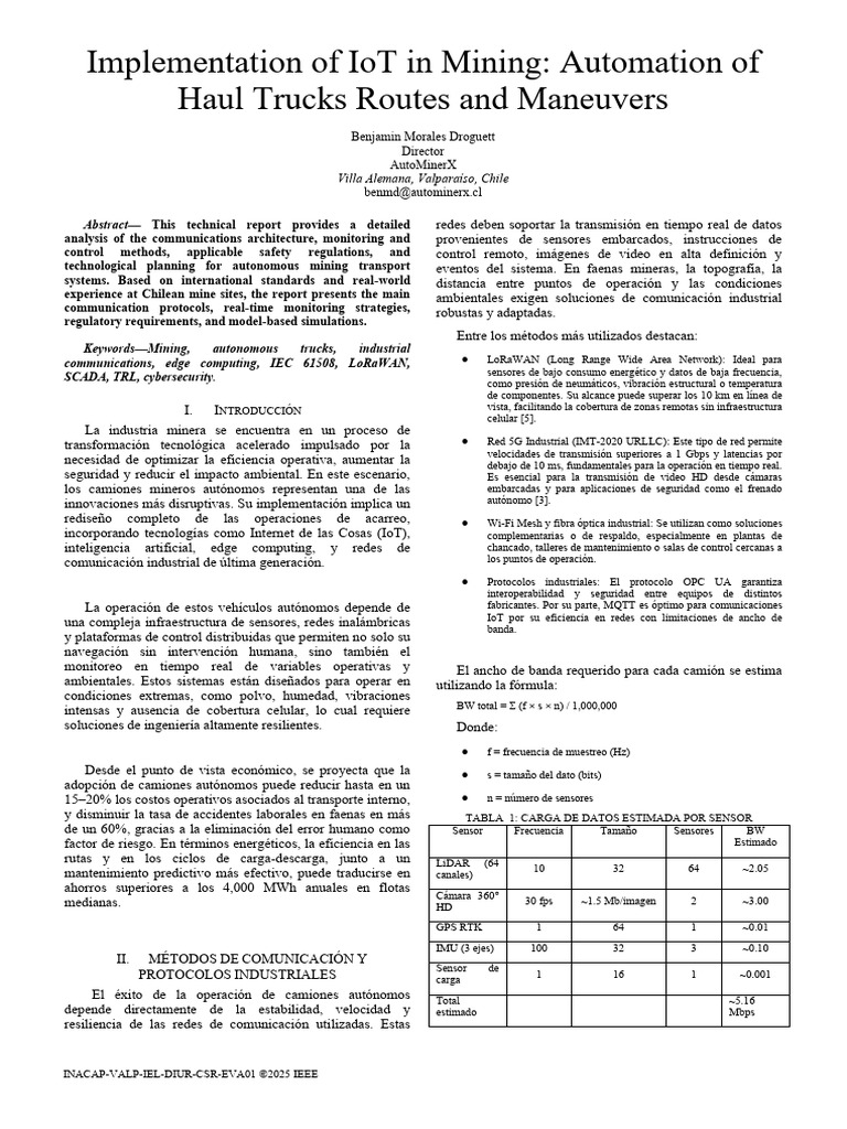 Automation of Haul Trucks Routes and Maneuvers 4 | PDF | Internet de ...