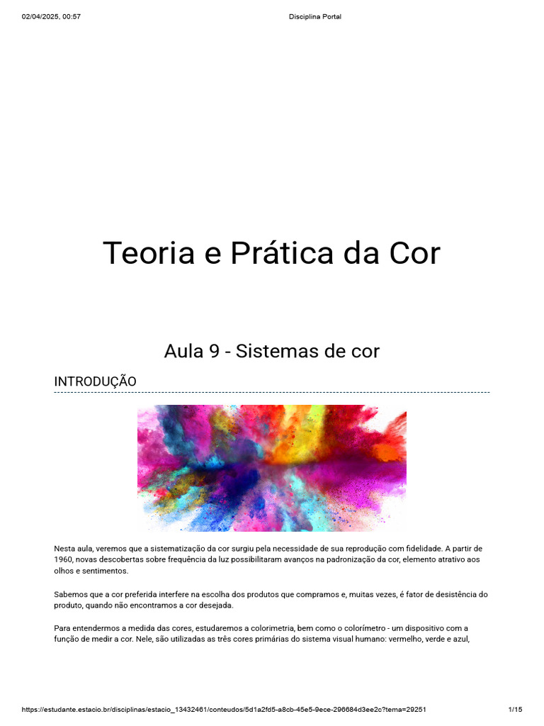 Sistemas de Cor e Colorimetria em Design | PDF | Cor | Impressão