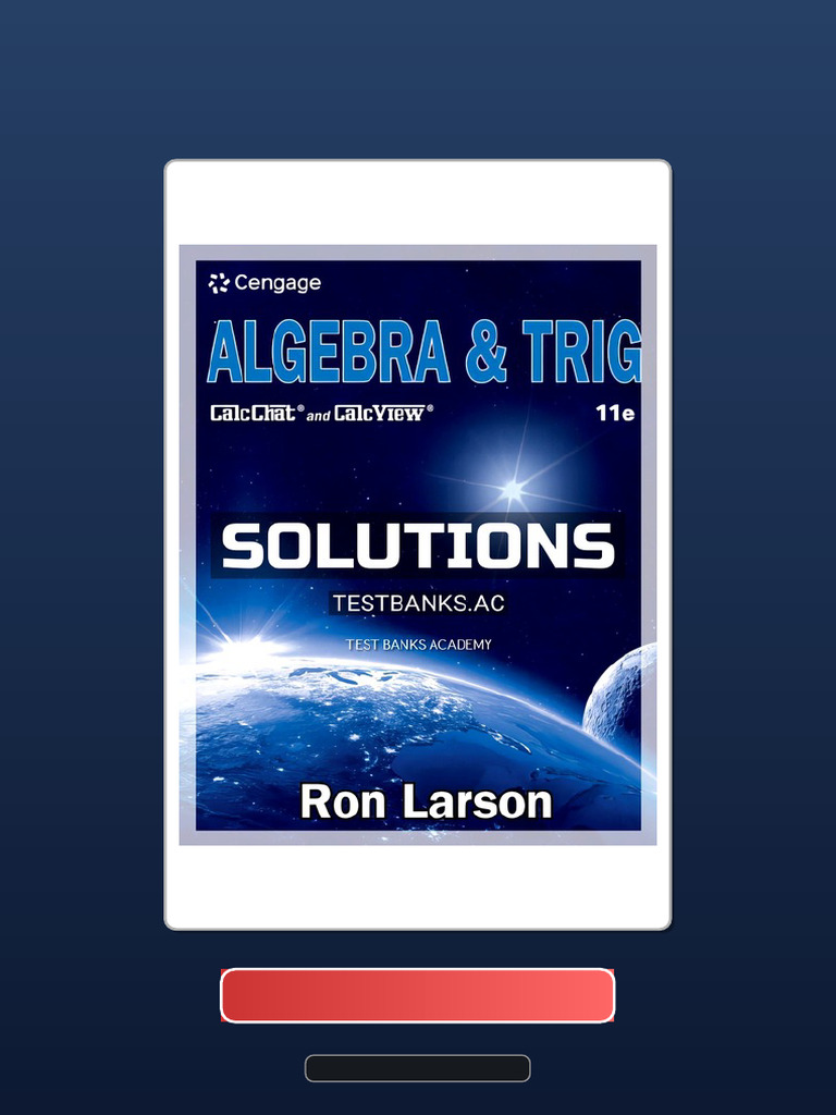 Complete Bundle Solutions Manual For Algebra and Trig 11th Edition by ...