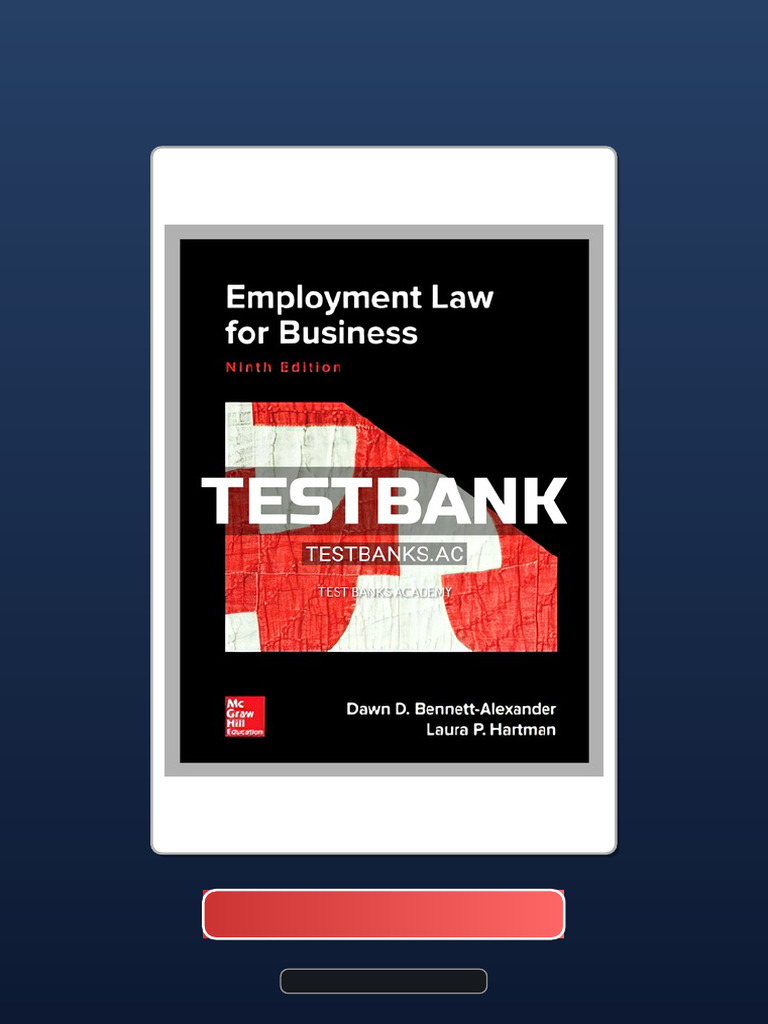 Complete Bundle Test Bank For Employment Law For Business 9th Edition ...