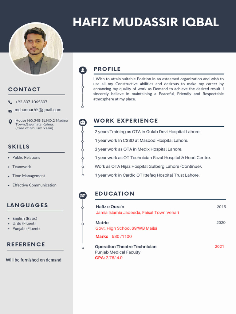 Blue and Gray Simple Professional CV Resume | PDF