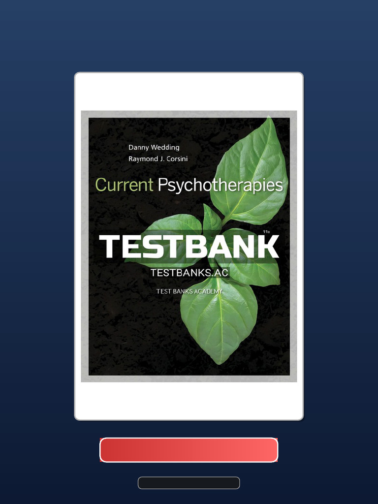 Complete Bundle Test Bank For Current Psychotherapies 11th Edition by ...