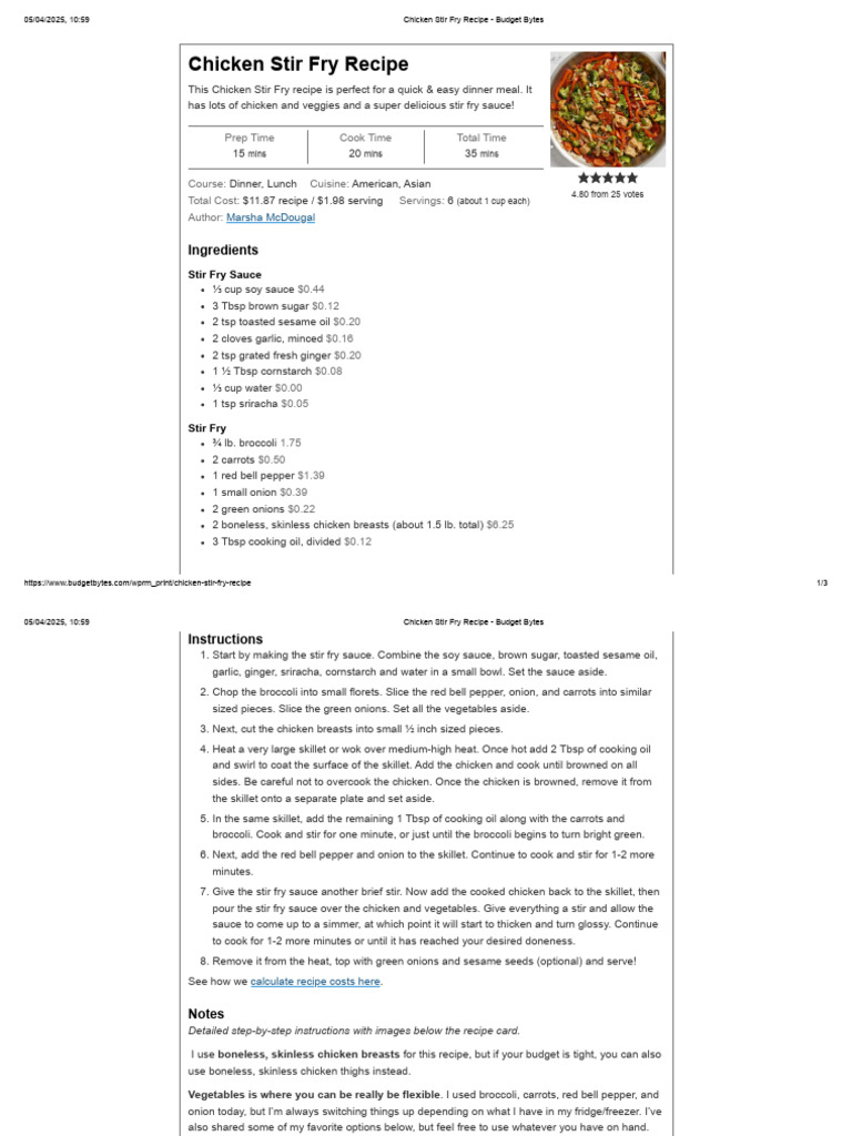 Easy Chicken Stir Fry Recipe | PDF | Stir Frying | Sauce