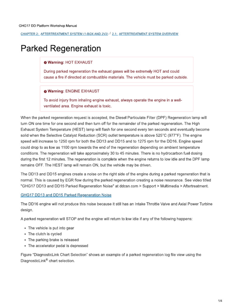 DD Engine Parked Regen Normal Ranges | PDF