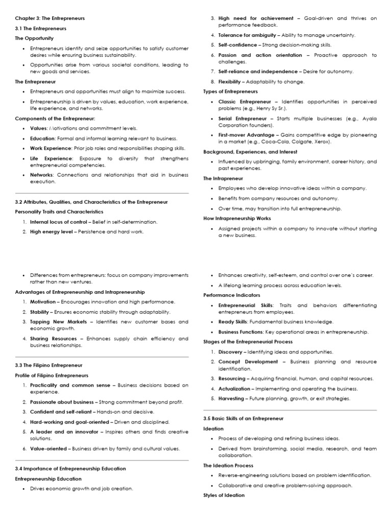 M - Ec1 Mod 2 Chap 3 Simplified | PDF | Entrepreneurship | Innovation