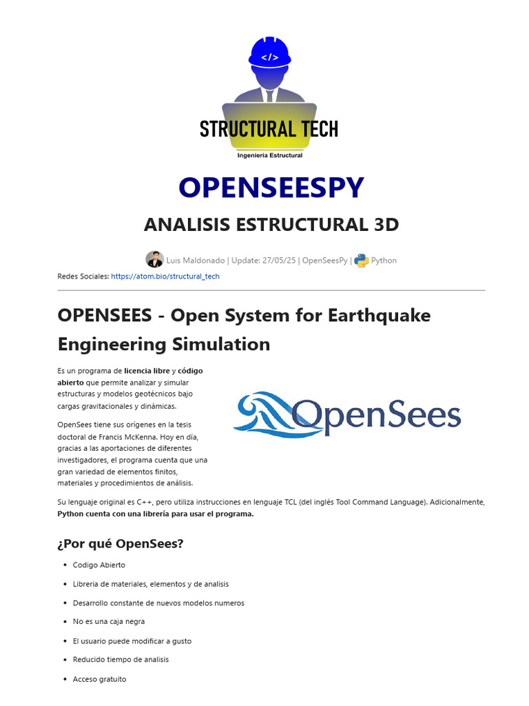 Opensees y API SAP2000 | PDF