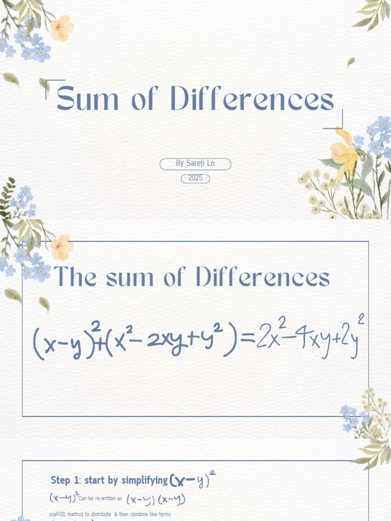 Sum of Differences | PDF