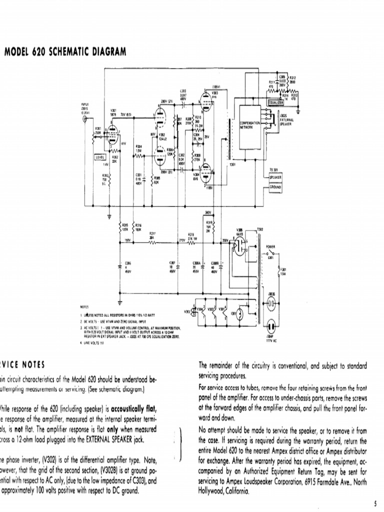 Ampex 620 Schematic | PDF