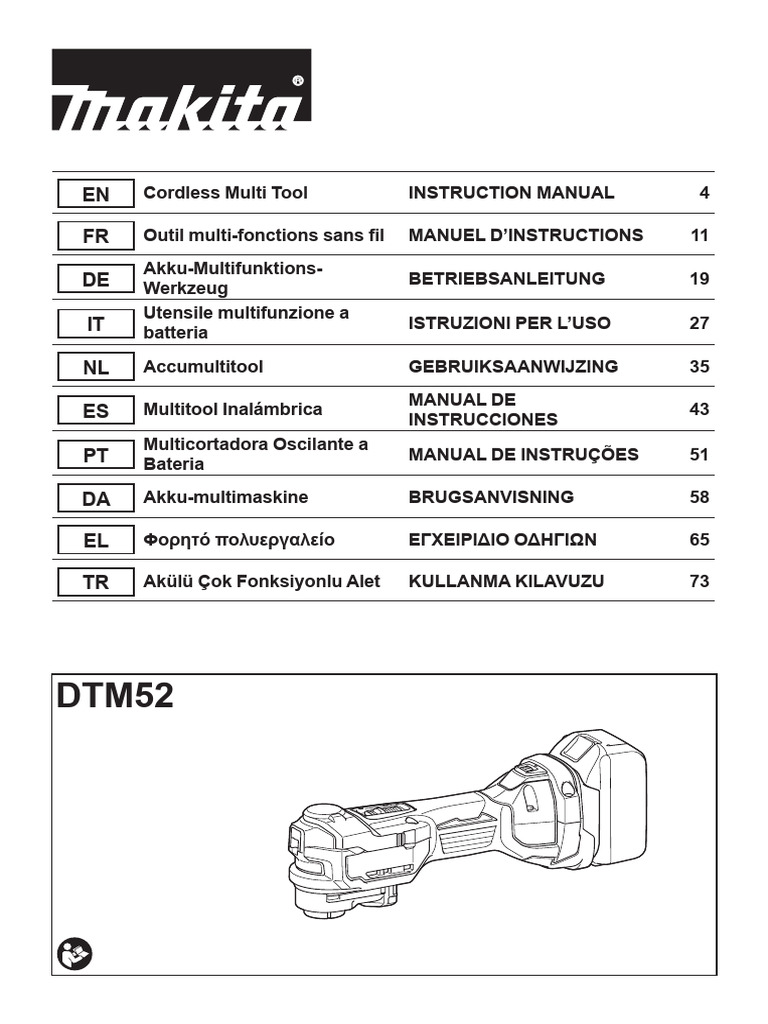Makita DTM52 Notice | PDF | Personal Protective Equipment | Battery Charger