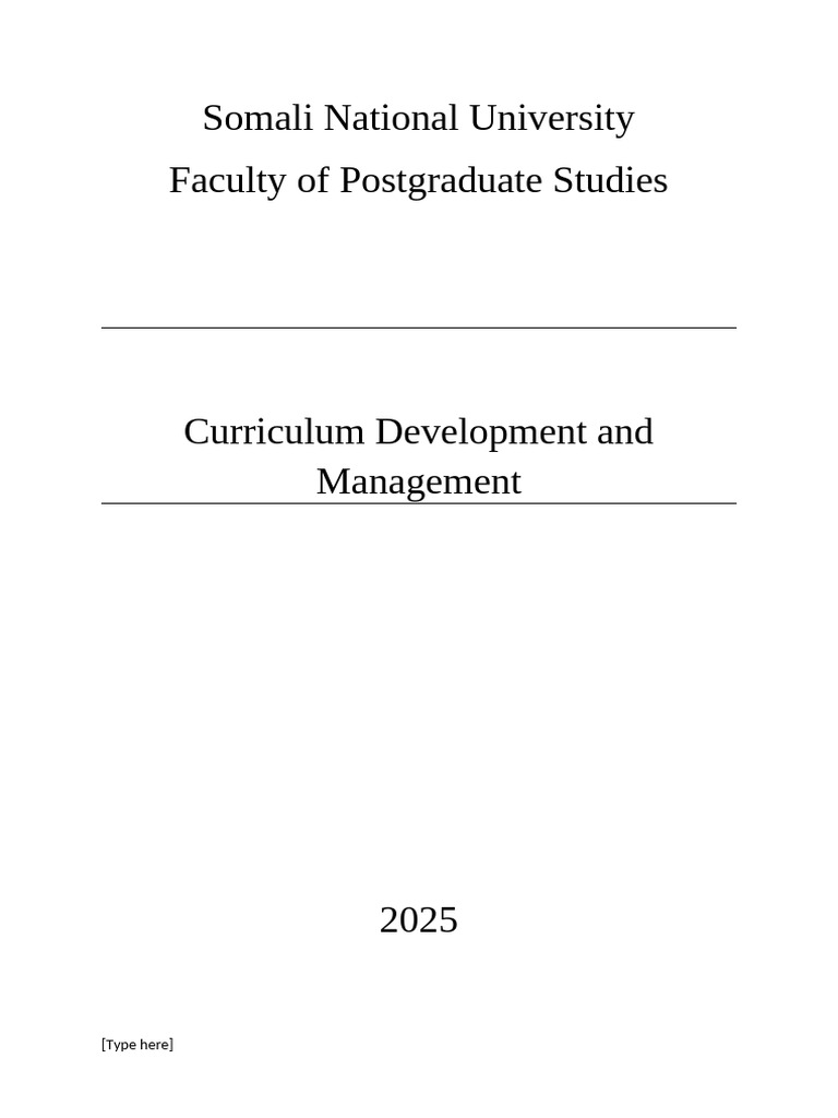 Curriculum Development and Management Course Syllabus | PDF ...