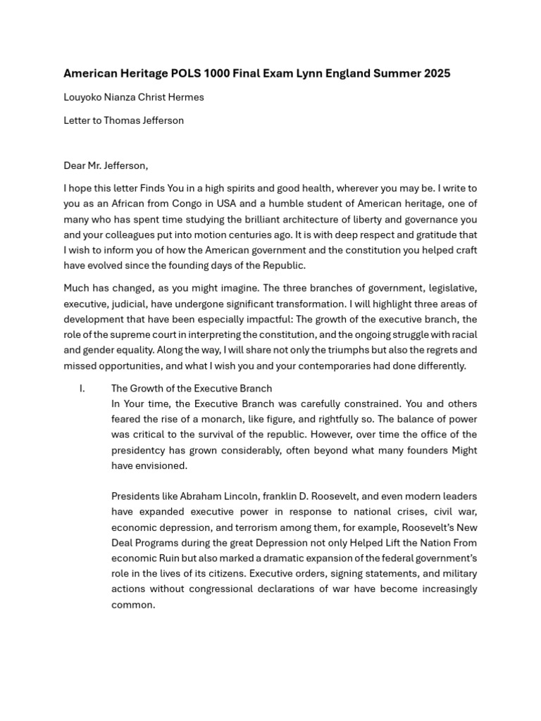 American Heritage POLS 1000 Final Exam Lynn England Summer 2025 | PDF | Supreme Court Of The ...