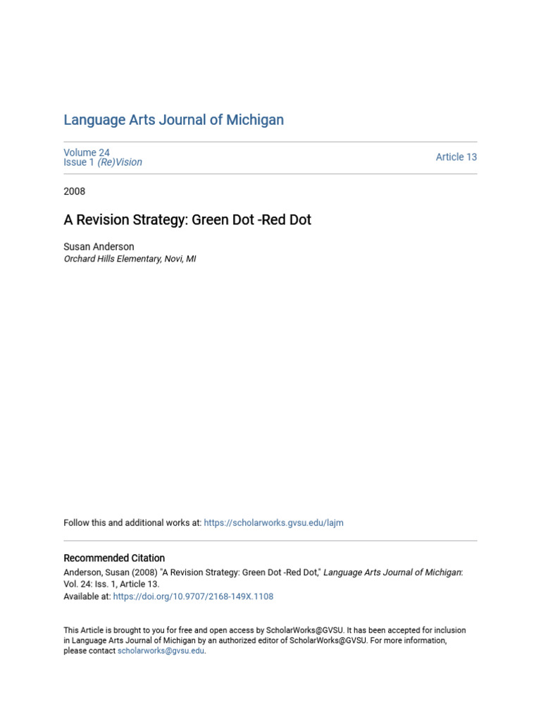 Green Dot-Red Dot Revision Strategy | PDF