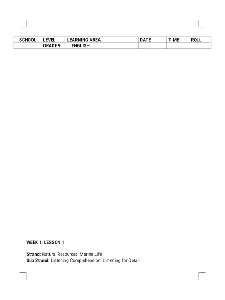 Grade 9 Rationalized English Lesson Plans Term 2 - Phoenix (1) 01 ...