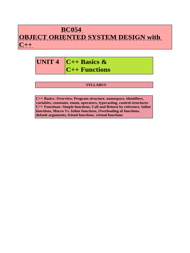 Object Oriented System Design Unit-IV | PDF