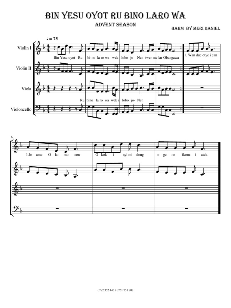 Oyot: Advent Season Music Score | PDF