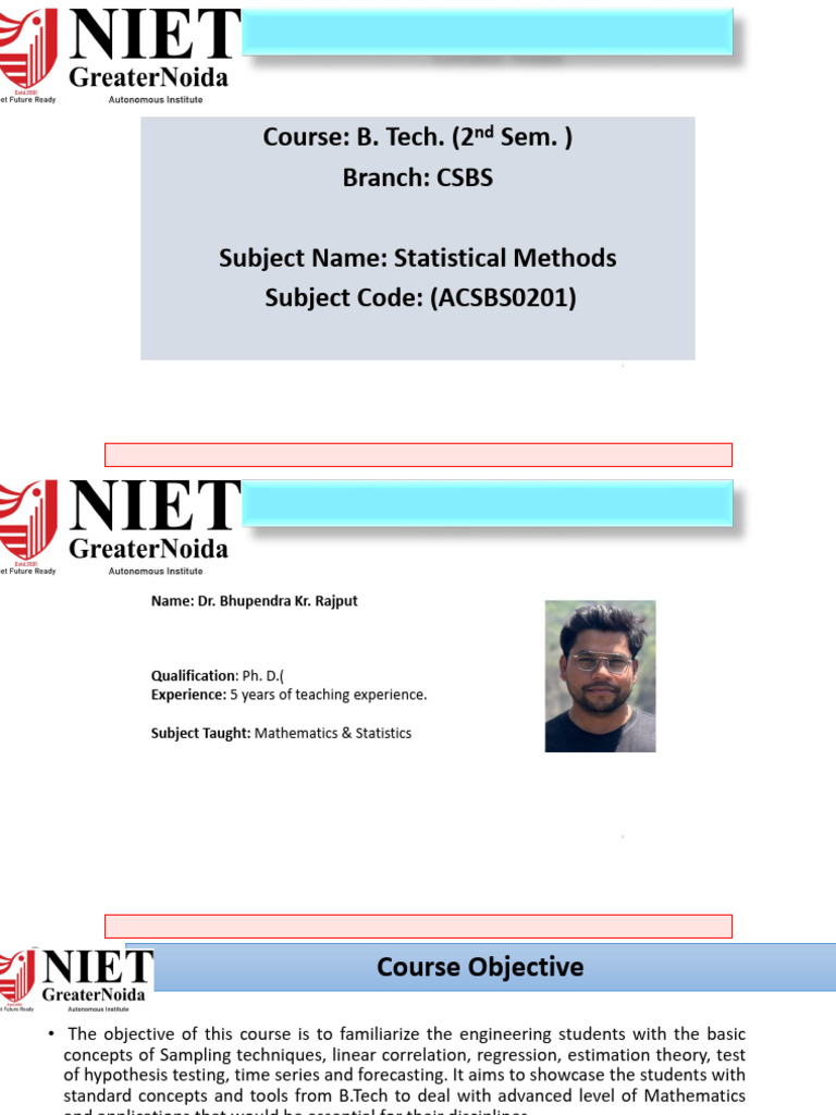 CSBS-PPT UNIT-2 | PDF | Statistics | Applied Mathematics