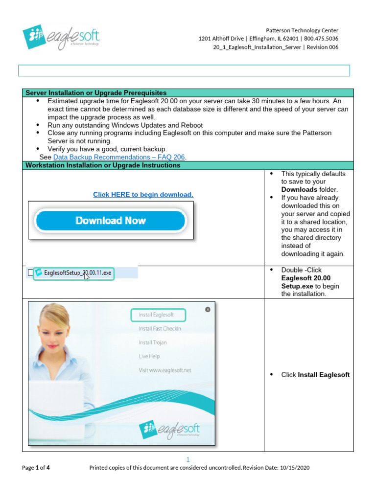 Eaglesoft 20.00 Installation Guide | PDF | Utility Software | Computing ...