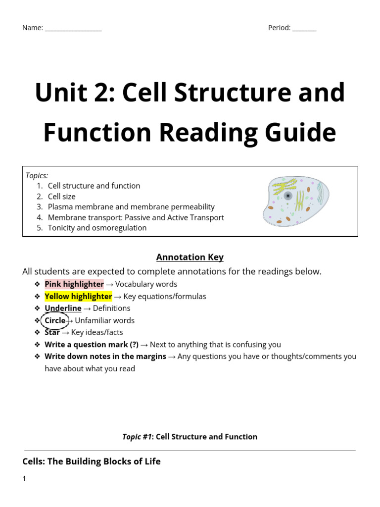 Lee - AP Biology Unit 2 Reading Guide | PDF | Cell Membrane ...