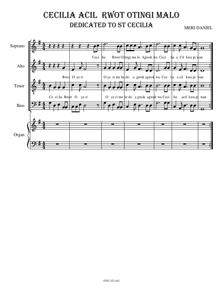 Cecilia Acil Rwot Otingi Malo | PDF | Singing | Vocal Music
