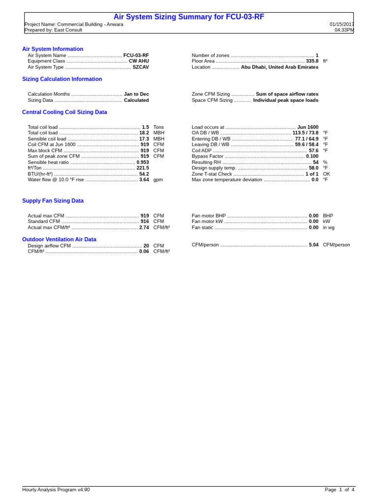 FCU-03-RF Systems Design Report | PDF | Ventilation (Architecture) | Sustainable Architecture