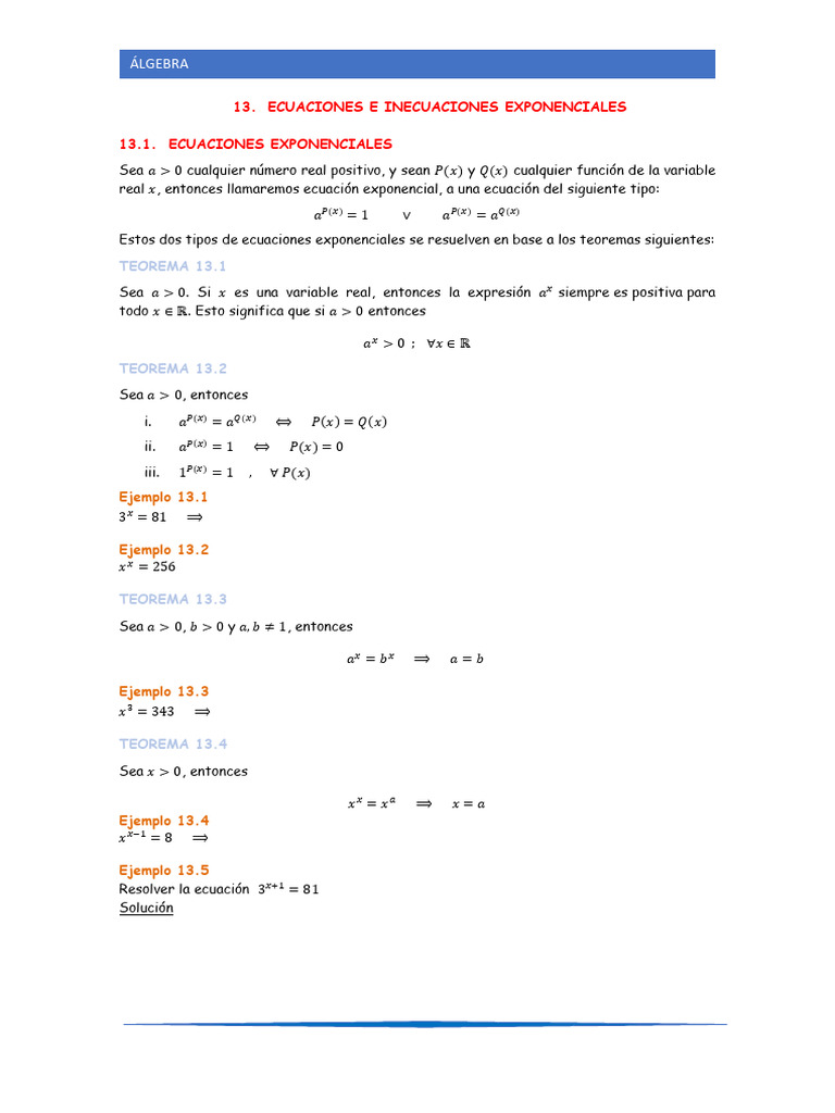 Ecuaciones e Inecuaciones | PDF | Ecuaciones | Logaritmo