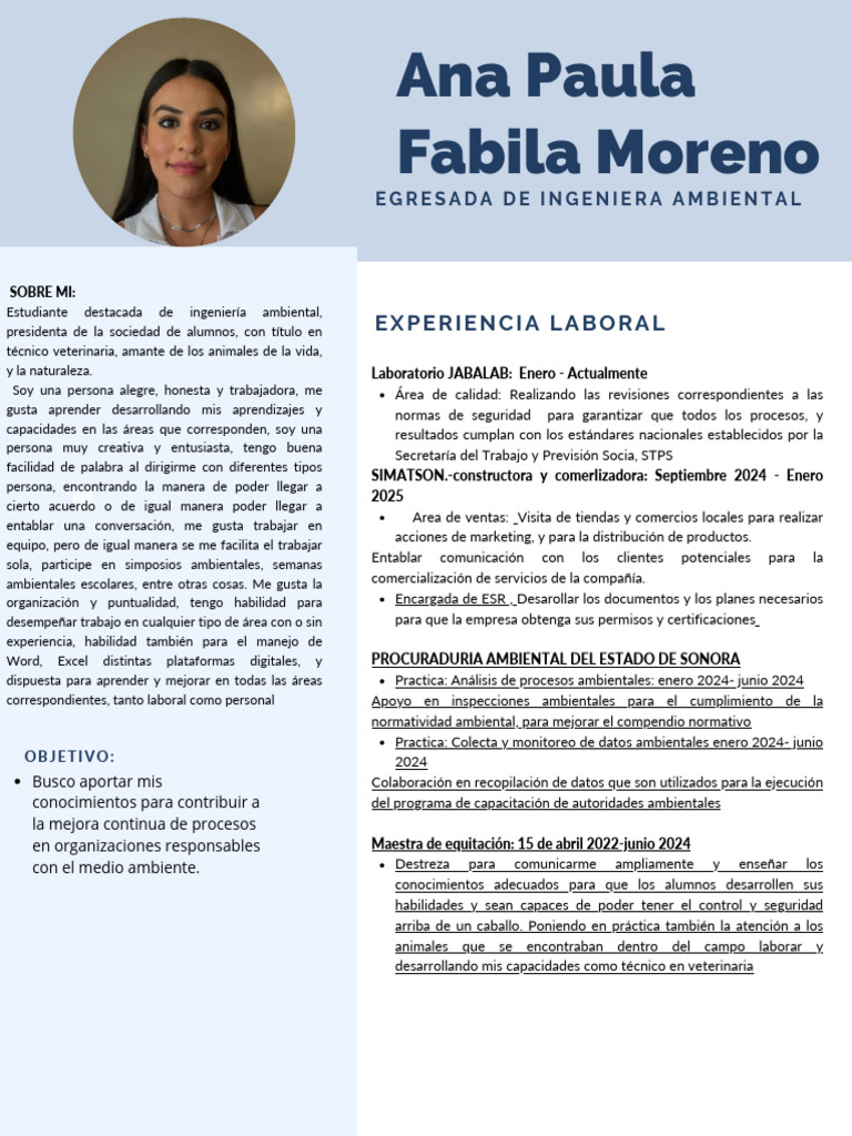 Ana Paula Fabila Moreno: Experiencia Laboral | PDF | Laboratorios