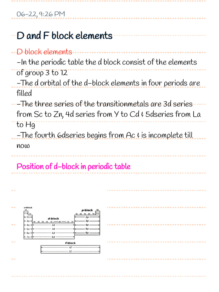 Understanding D-Block Elements and Their Properties | PDF ...
